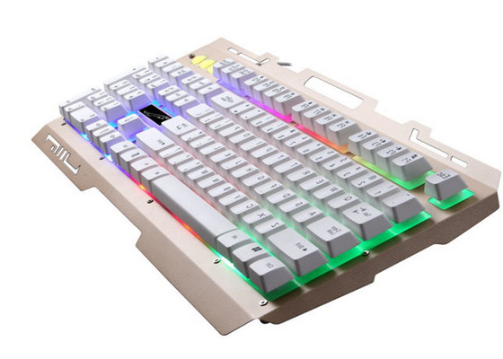 Colorful LED Illuminated Wireless Keyboard Ergonomic Green Quiet Gaming Keyboard
