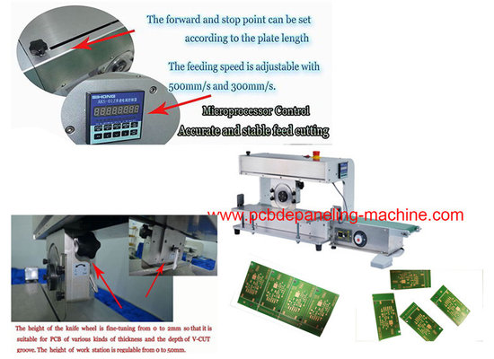China Automatic V Scroing PCB Depaneling Tool With Adjustable Conveyor Belt supplier
