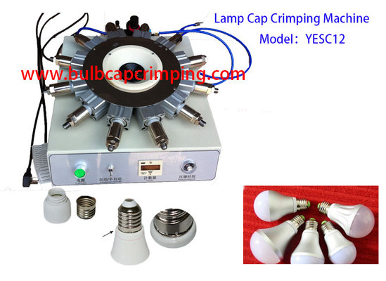 China Lamp Cap Crimping Punching Machine For E14 B22 LED Bulb Cap Crimper Punching supplier
