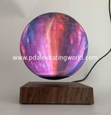 christmas gift promotion magnetic levitation platform starry moon lamp , floating colorful moon light 6inch