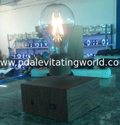 new wooden base wireless rechargable charger magnetic floating levitate flying led bulb lamp