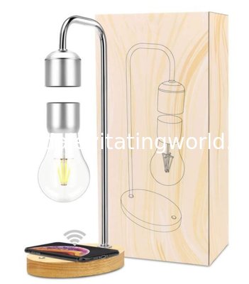 Innovative best birthday gift LEVITATION lamp ,magnetic floating light with wireles charging for iphone cellphone