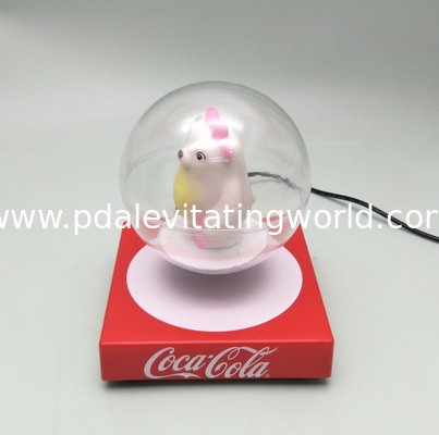 360 rotating square base magnetic levitation floating gift toys  ornament bear  transparent ball display stands
