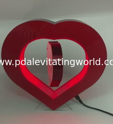heart shape christmas gift led light magnetic levitation floating photo frame display rack for gift and decor