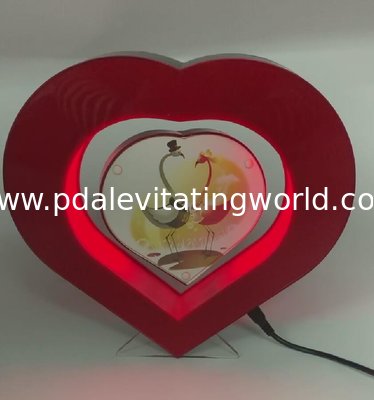 led light red magnetic levitation photo frame display stand ,floating picture frame display racks