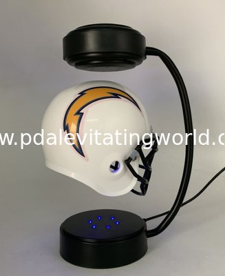 factory wholesale magnetic levitation floating hover helmet display racks with led light