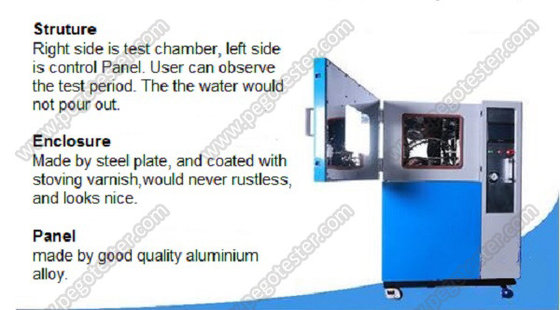 IPX3 and IPX4 waterproof test machine (box type) for cellphone and electronic appliance with R600 swing pipe