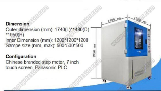 IPX3 and IPX4 waterproof test machine (box type) for cellphone and electronic appliance with R600 swing pipe