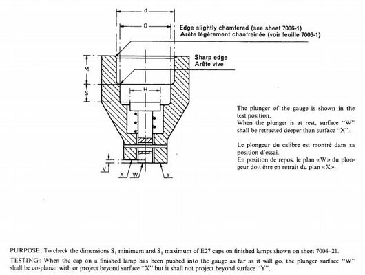 Calibrated High Quality Steel IEC60061-3 Go No Go Gauges for Simple Pass Test or Not Pass Test of E27 Lamp Screw Cap