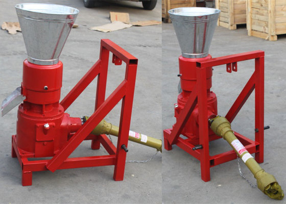 PTO Wood Pellet Making Machine Flat Die Type With PTO Shaft High Performance
