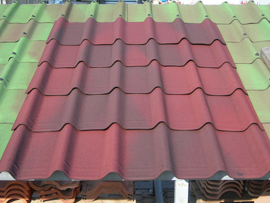 Bituminous Corrugated Roofing System, Roman Roof Tile