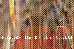 Brass Mesh Fabrics Woven Metal Mesh With Metal Color , Concise Style