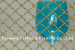 Brass Mesh Fabrics Woven Metal Mesh With Metal Color , Concise Style