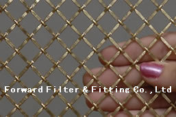 Brass Mesh Fabrics Woven Metal Mesh With Metal Color , Concise Style