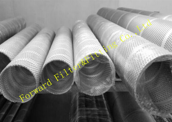 Industrial Center Perforated Metal Pipe , 4 inch 8" 10" Perforated Exhaust Tubing