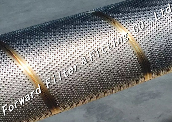 SS304 316 Perforated Metal Tube Helical Welded Pipe For Filtered Water / Oil