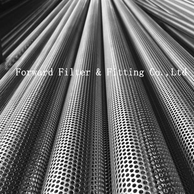 Mild Steel Perforated Metal Tube For Oil Well , High Speed Hole Punching
