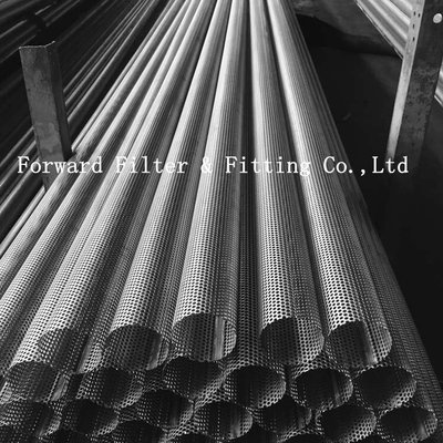 Mild Steel Perforated Metal Tube For Oil Well , High Speed Hole Punching