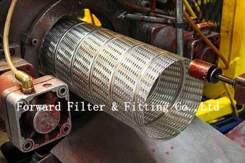 Mild Steel Perforated Metal Tube For Oil Well , High Speed Hole Punching