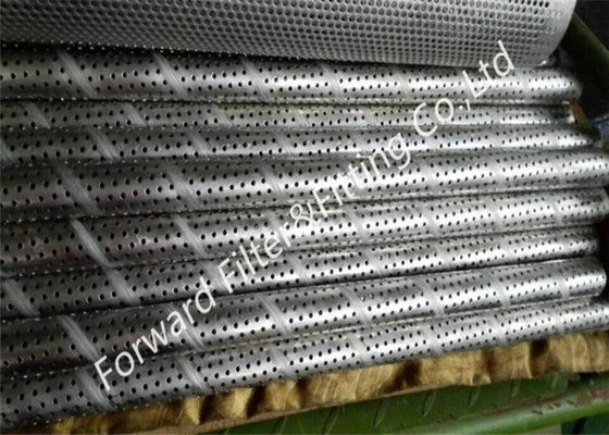 Welded Perforated Metal Pipe / Perforated Drainage Pipe For Exhaust System