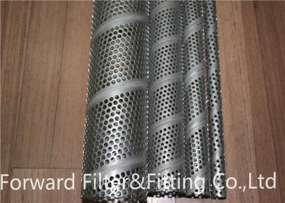 SS 304 / 304L / 316 / 316L Perforated Metal Tube Spiral Welded For Filter Inner Tube