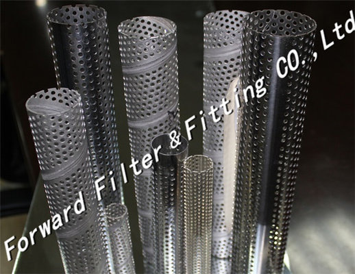 Perforated Stainless Steel Tube , Spiral Welded Tube For Machinery / Strainer