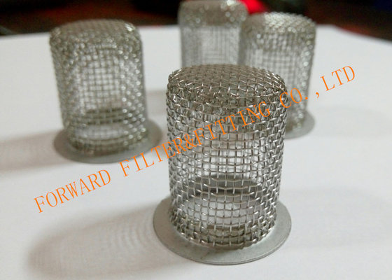Perforated SS304 / SS316 Sieve Mesh Filter Cover Cap OD30X100mm