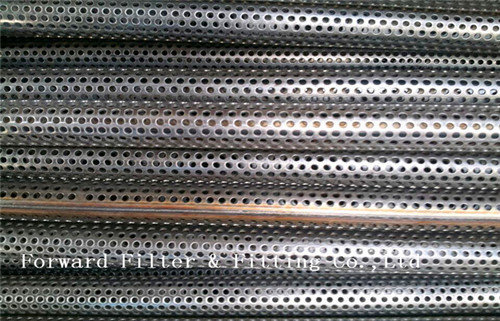 Punching Automotive Perforated Exhaust Tubing , Water Treatment Perforated Filter Tube