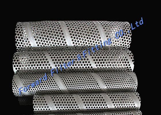 Customized Perforated Steel Pipe / Spiral Locked Seam Tube With 304 316L Tube Filter Core