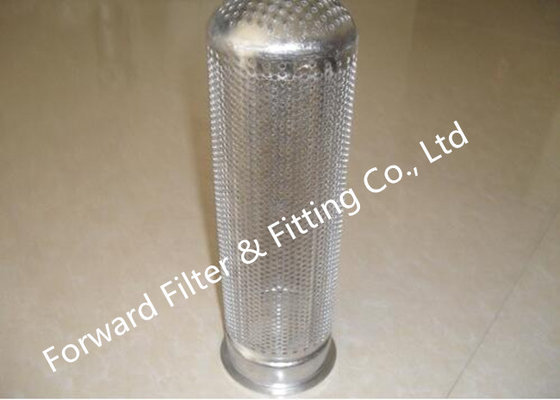 SUS304 SUS316 304 Stainless Steel Welded Pipe Filter Basket , Width 4-7 Inch
