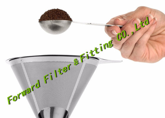 Tea Funnel Double Layer Filtrate 550um Stainless Steel Wire Mesh Filter Miniature Punching  SUS316