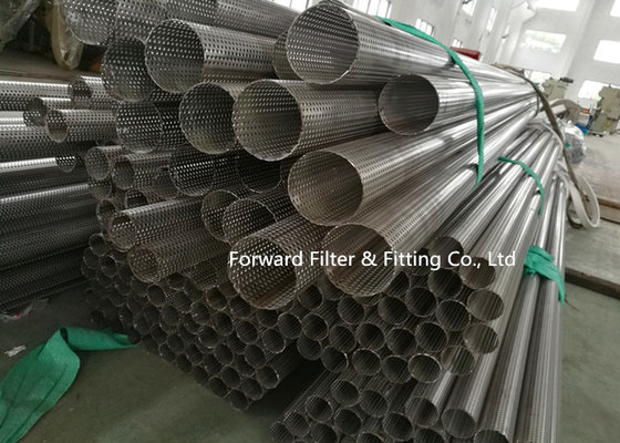 Stainless Steel Round Hole Tube / Square Hole Punching Porous Filter Tube Filter Skeleton Support Tube