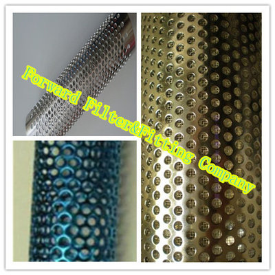 Colorful Decorative Perforated Metal Tube With Straight Weld / Round Shape