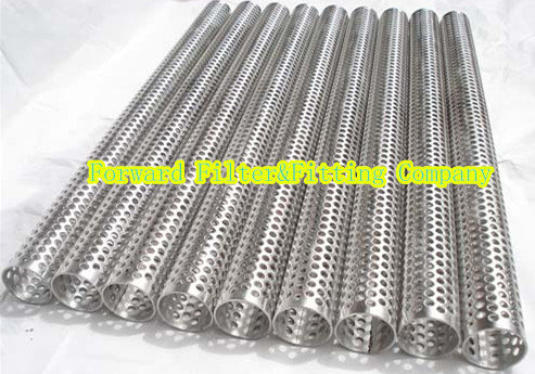 SUS304 / 304L SS Perforated Metal Tube , Filtration / Separation Tubes For Water Treatment