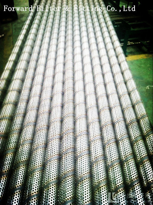 Exhausted 8 Inch Perforated Steel Pipe , Filtration / Separation Tubes With Different Pipe