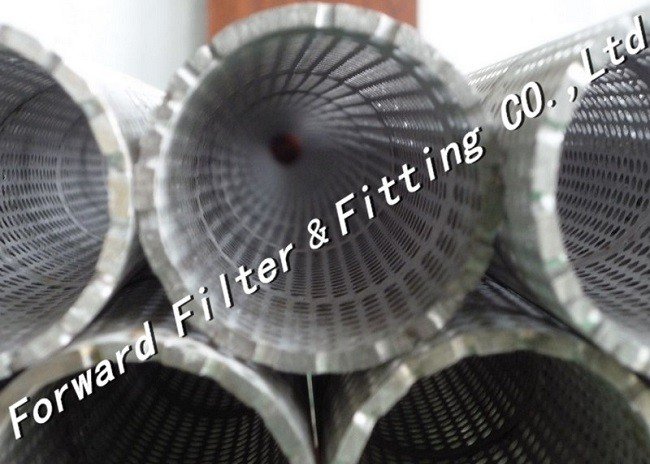 SS304 316 Perforated Metal Tube Helical Welded Pipe For Filtered Water / Oil