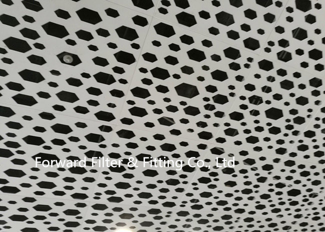 Stainless steel hexagonal hole punching net / shop decoration curtain wall ceiling decorative panels