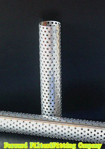 Longitudinal Welded Perforated Metal Tube Stainless Steel For Filter Core / Basket