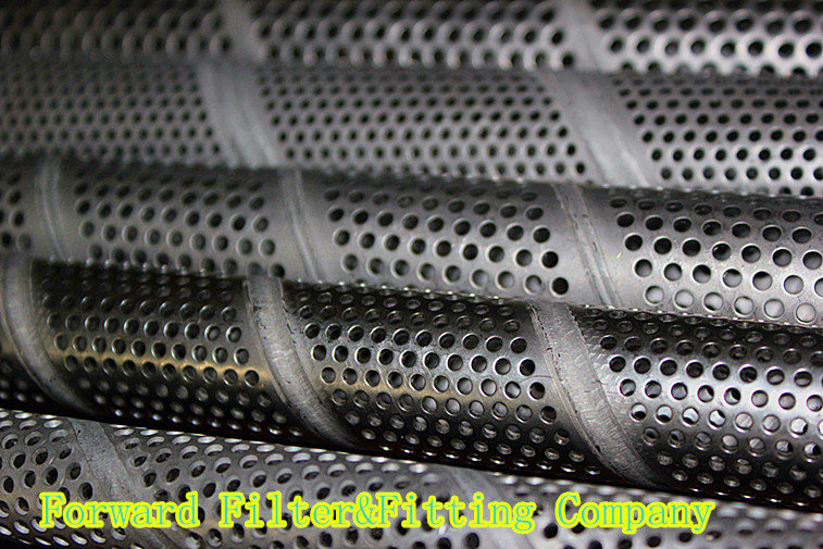 Perforated Metal Tube For Filteration System , 304L Stainless Steel Spiral Welded Pipe