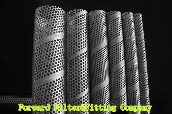 SUS304 / 304L SS Perforated Metal Tube , Filtration / Separation Tubes For Water Treatment