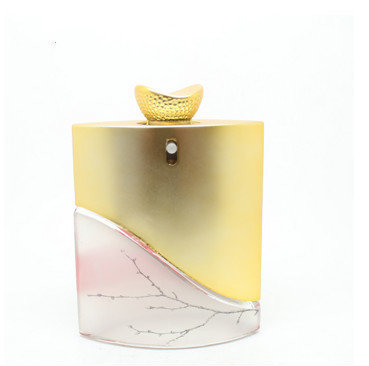Gold Luxurious Custom Glass Perfume Bottles Screen Printing Surface Handling
