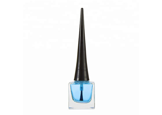 14ml Transparent Empty Glass Nail Polish Bottles With PP Black Pointed Caps