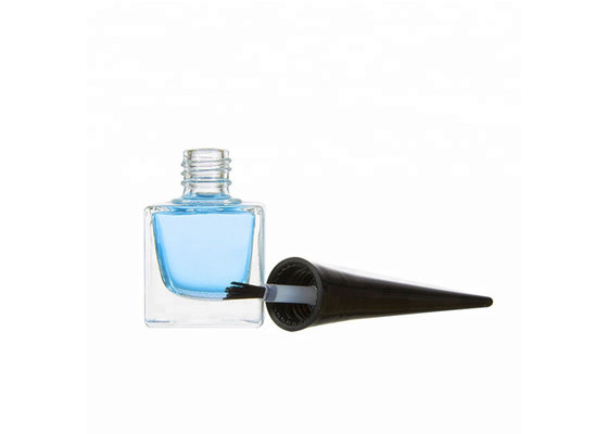 14ml Transparent Empty Glass Nail Polish Bottles With PP Black Pointed Caps