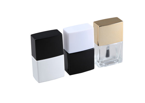 Clear Empty Glass Nail Polish Bottles , 12ml Empty Square Nail Polish Bottles
