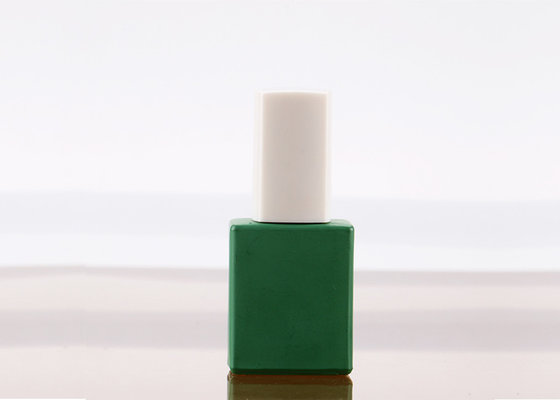 Green Glass Empty Fingernail Polish Bottles 12ml Screen Printing Surface