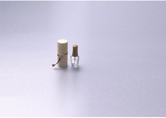Bamboo Caps Empty Glass Nail Polish Bottles , 15ml Clear Nail Polish Bottle Customized