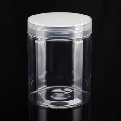 Transparent PET Plastic Food Jars Safety Customize Design For Snacks Storage