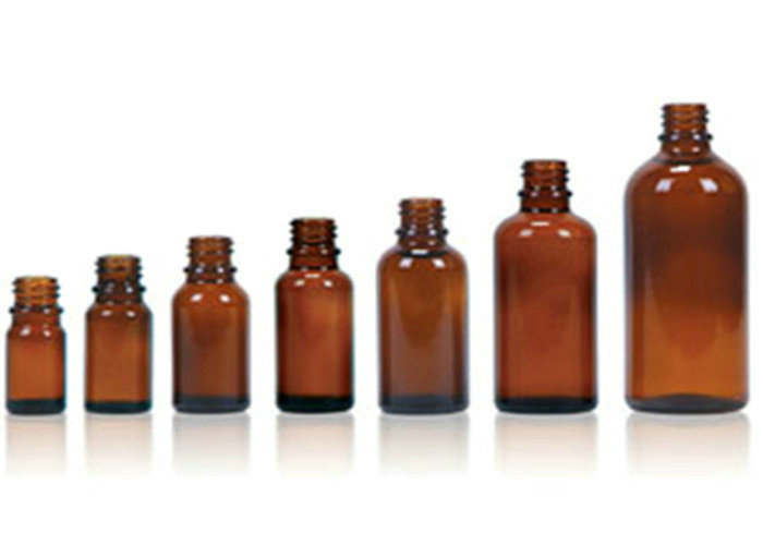 Custom 20ml, 30ml Tawny Comestic Ampere Amber Glass Bottles With DIN 18mm Amber Drop