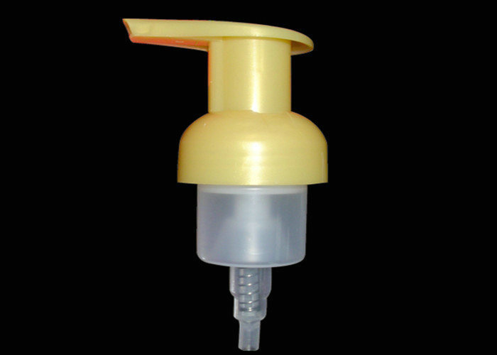 13mm - 28mm Yellow PP Plastic Fine Manual Aerosol Foaming Soap Pump For Cosmetic Package