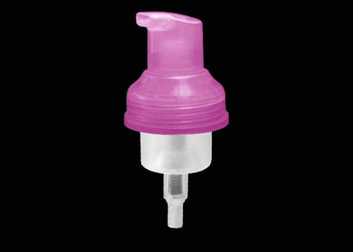 Pink PP Plastic Fine Manual Aerosol Foaming Soap Pump For Cosmetic PE / PET Bottle